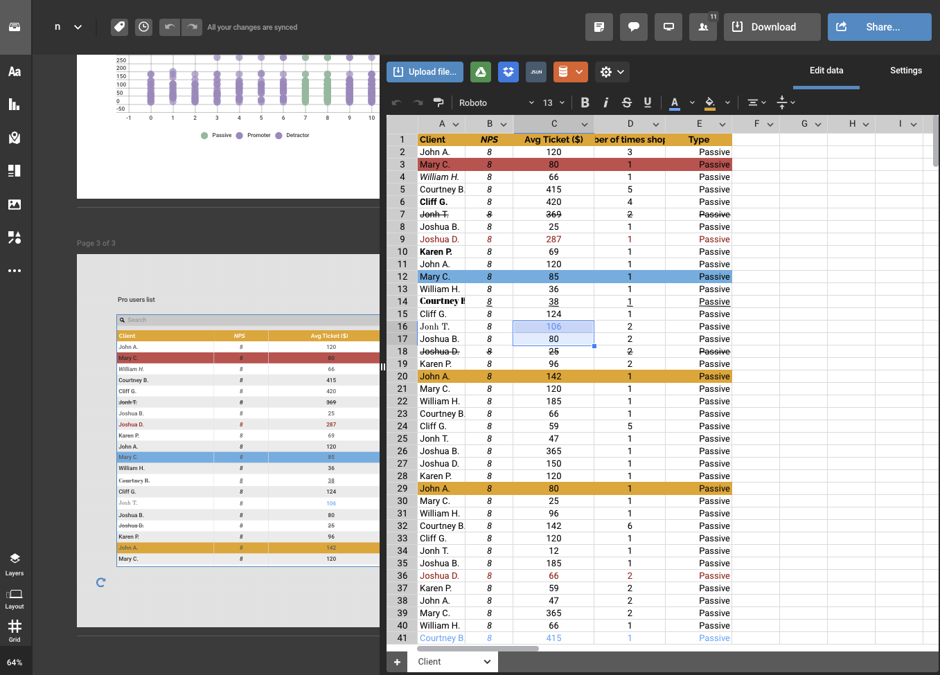 New features for editing table chart | Infogram.com