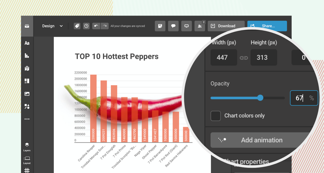 Introducing Opacity Control for Chart Colors | Infogram