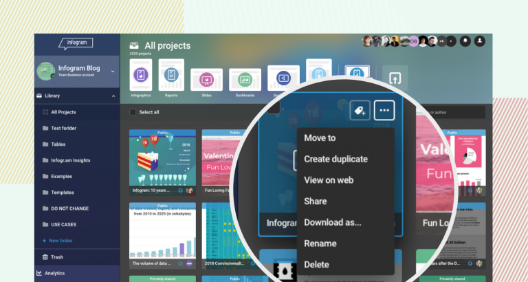 Duplicate Project to Save Time | Infogram