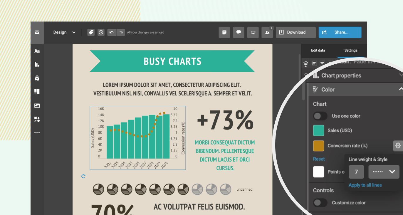 Spotlight Trends with Highlighted Lines | Infogram
