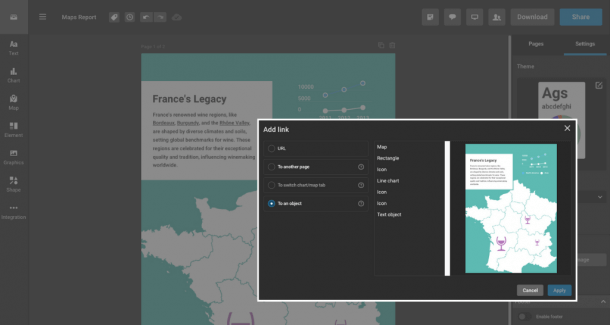 Linking to Objects on Page | Infogram.com