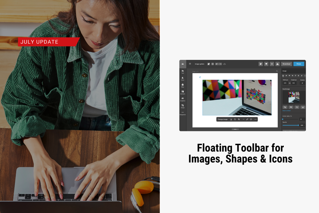 Edit visual elements faster with the new floating toolbar | Infogram